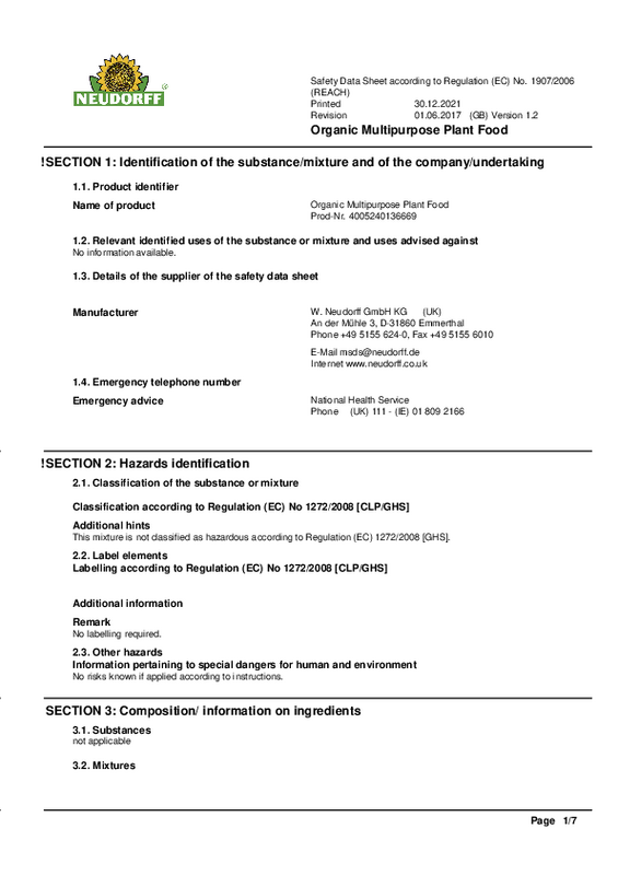Neudorff : Organic Multipurpose Plant Food